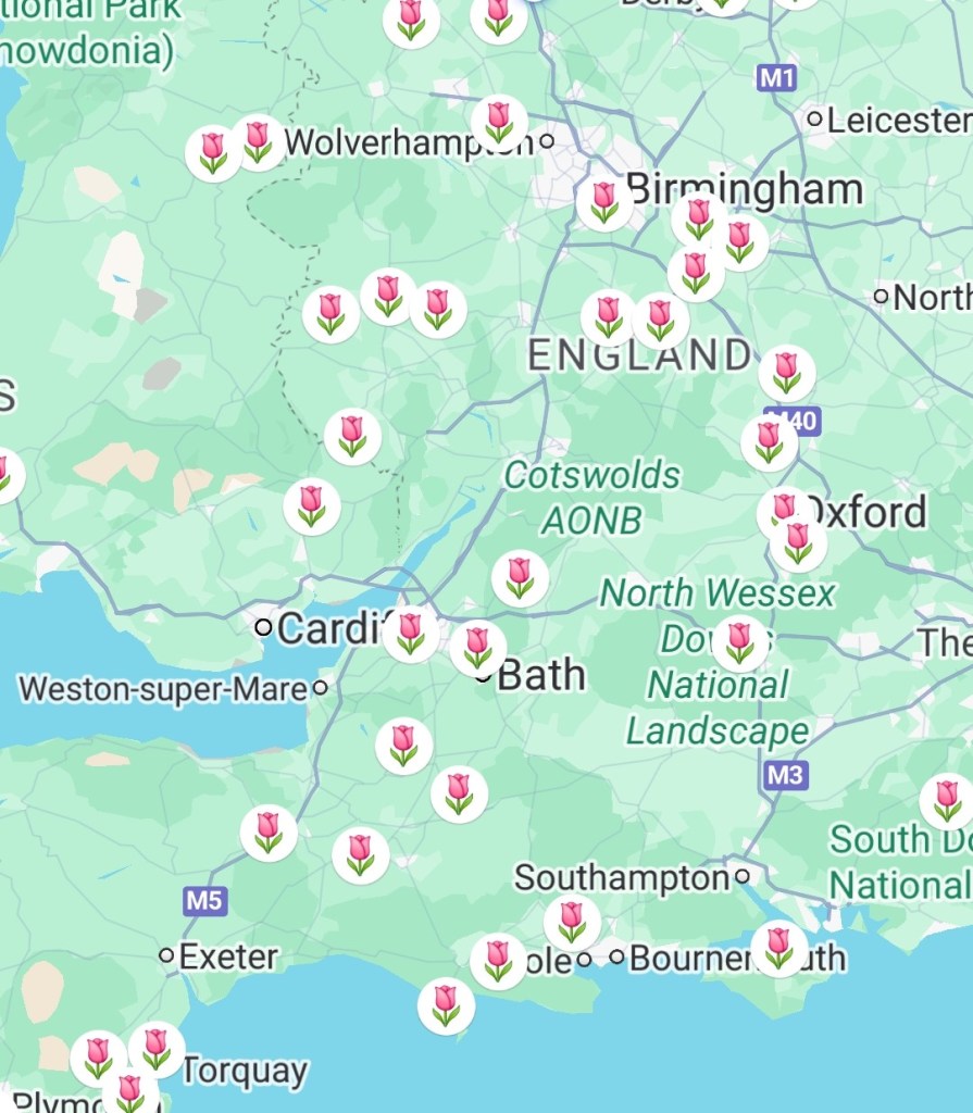 Maps for visiting gardens & nurseries – Tender Shoots Garden Club Network